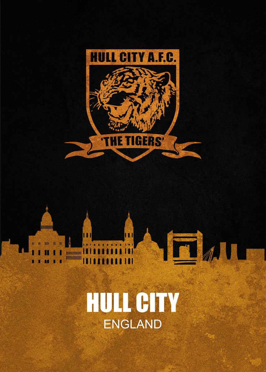 'Hull City Skyline' Poster, picture, metal print, paint by Tracy ...