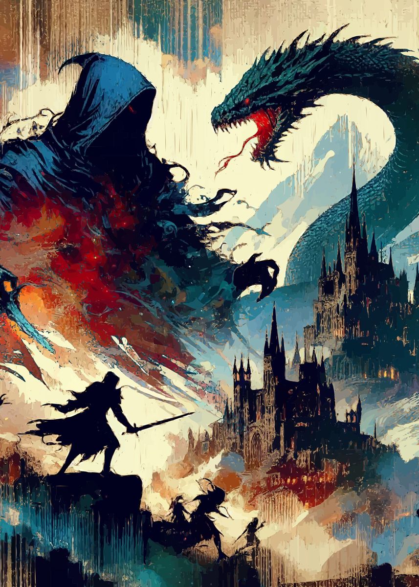 'The Wraith and The Serpent' Poster, picture, metal print, paint by ...