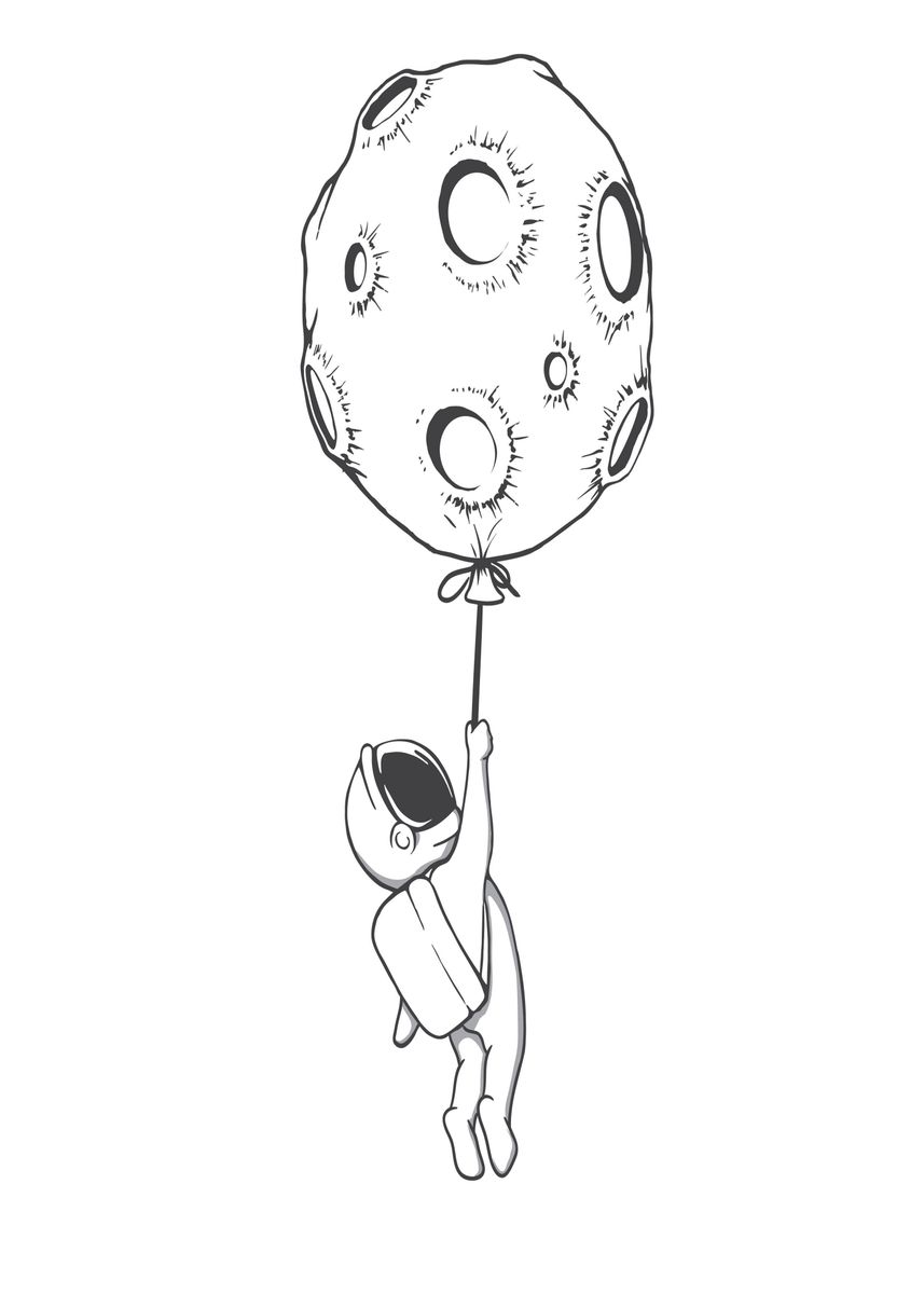 'Creative Illustration Moon' Poster, picture, metal print, paint by ...