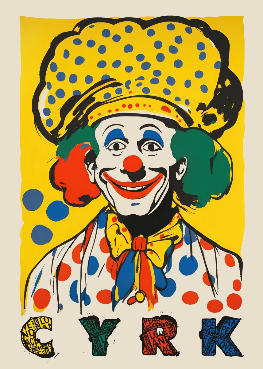 'Polish Circus Retro Poster' Poster, picture, metal print, paint by ...