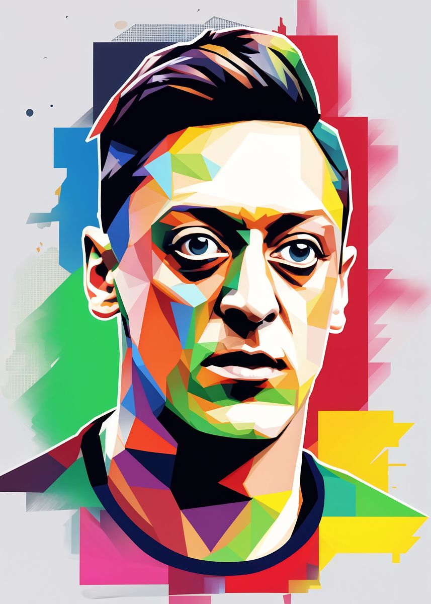 'WPAP Mesut Ozil' Poster, picture, metal print, paint by Ahmad Zaki ...
