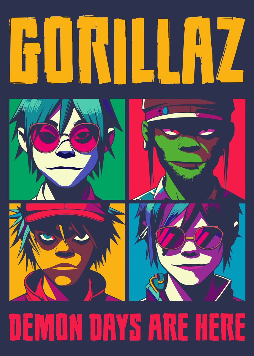 'Gorillaz Demon Days ' Poster, picture, metal print, paint by Popart ...