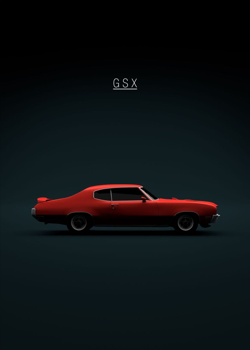 '1970 Buick GSX Red' Poster, picture, metal print, paint by 21 MXM ...