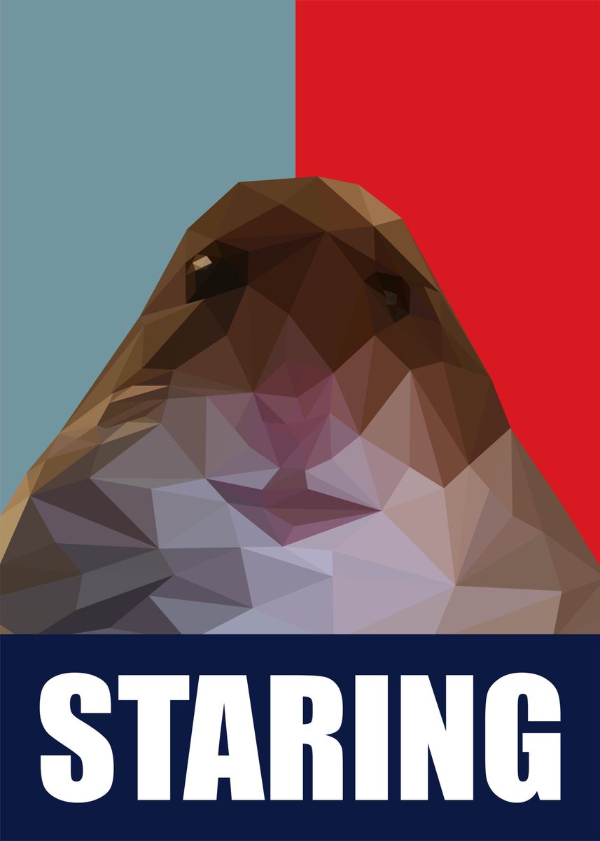 'staring hamster meme' Poster, picture, metal print, paint by Exclusive ...