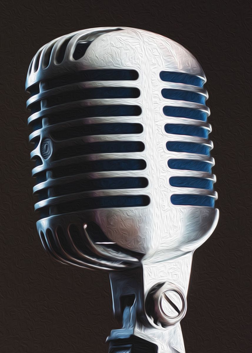 'Vintage microphone' Poster, picture, metal print, paint by Helinton ...