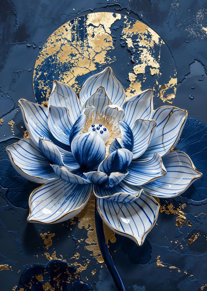 'Reborn Porcelain Lotus' Poster, picture, metal print, paint by ...