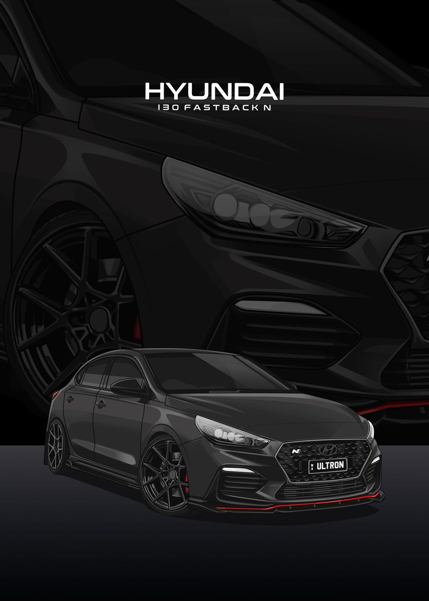 'hyundai i30 fastback n req' Poster, picture, metal print, paint by ...