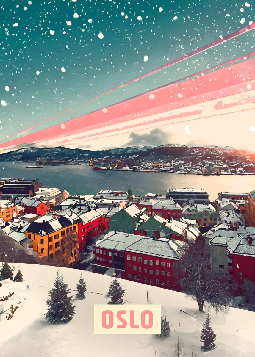 'Oslo' Poster, picture, metal print, paint by Bo Kev | Displate