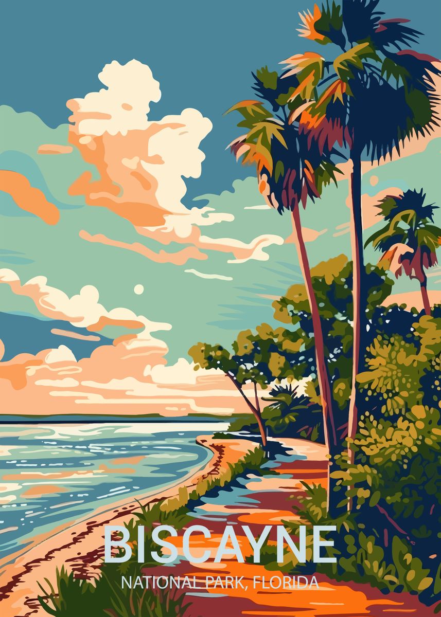 'Biscayne National Park' Poster, picture, metal print, paint by Sam Kal ...