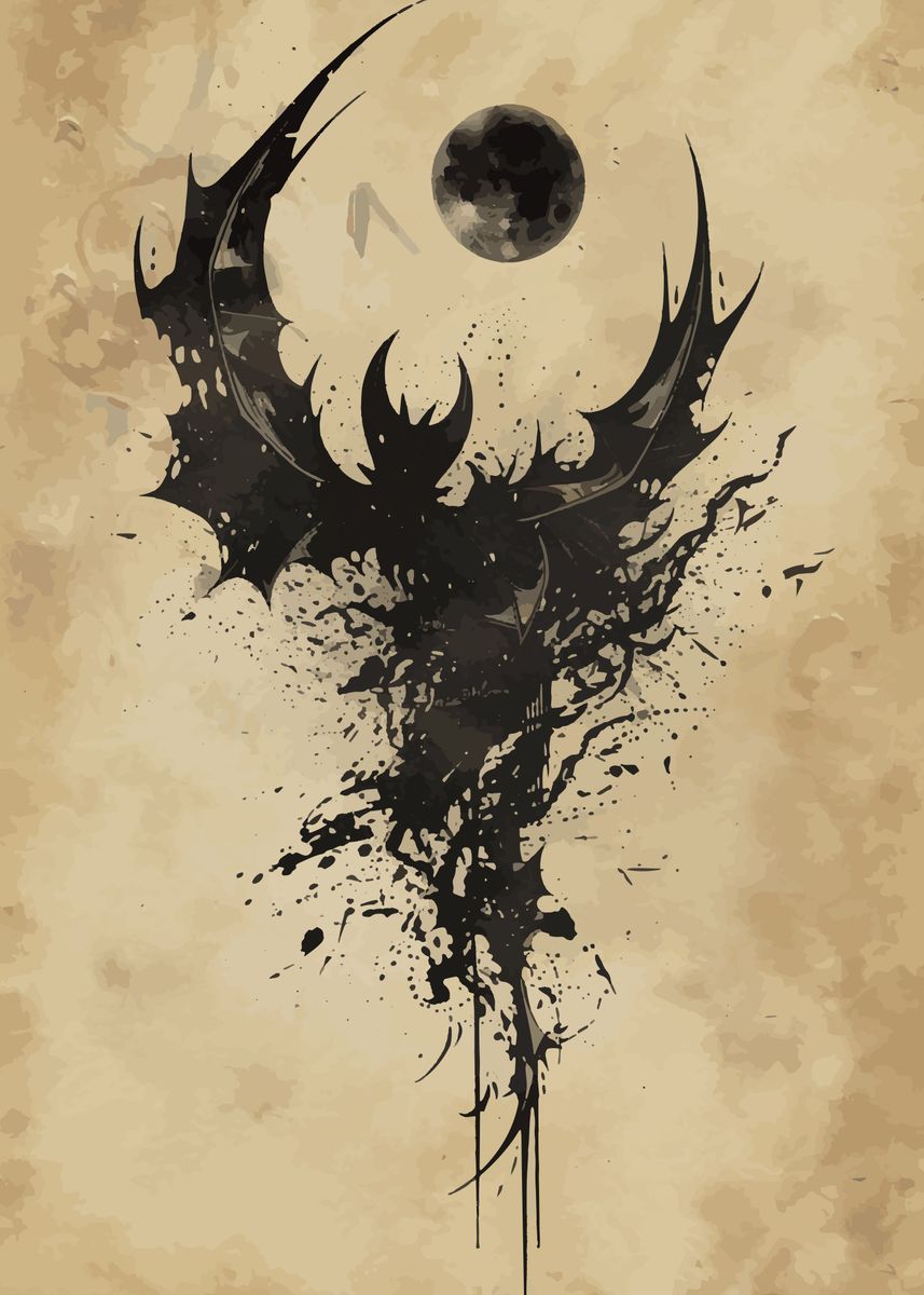 'Surreal Bat modern Art' Poster, picture, metal print, paint by Stefan ...