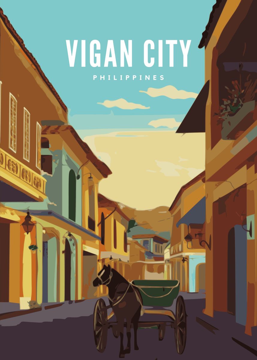 'Vigan City Philippines' Poster, picture, metal print, paint by Mark ...