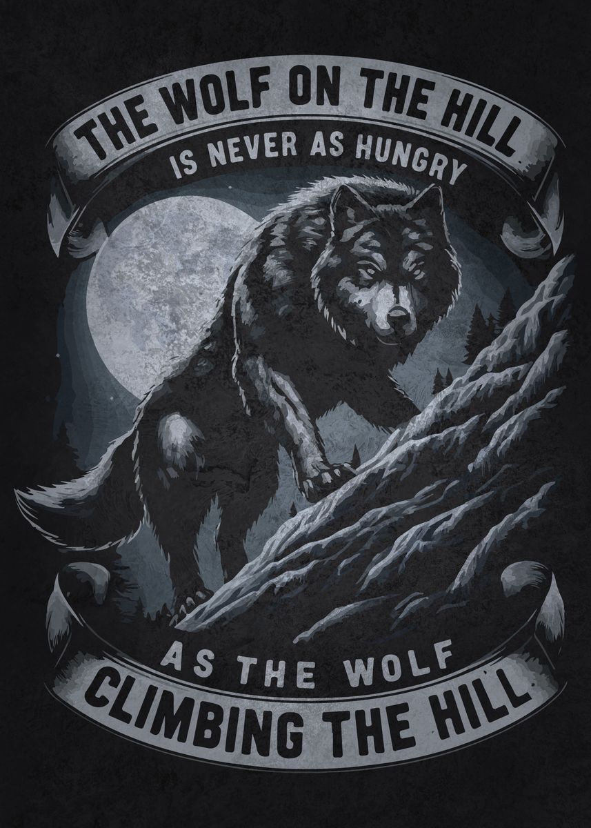 'Wolf On Top Of The Hill' Poster, picture, metal print, paint by GOHAN ...