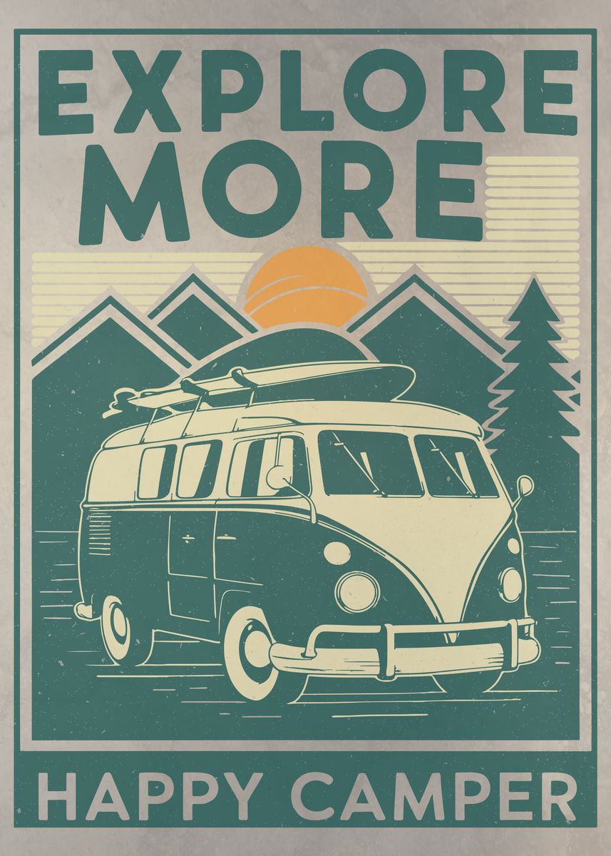 'The Happy Campers Ride' Poster, picture, metal print, paint by 21 MXM ...