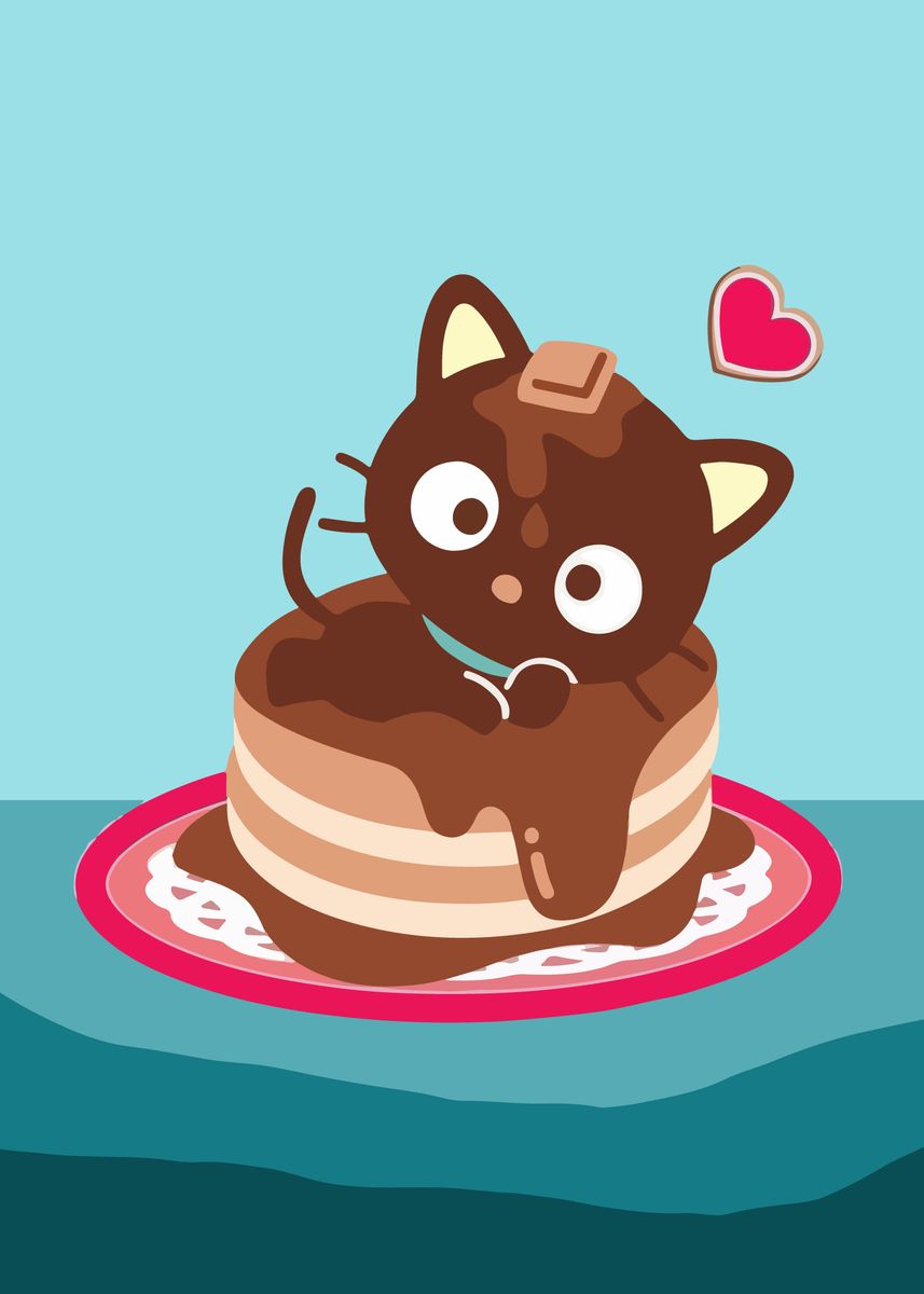 'Chococat' Poster, picture, metal print, paint by zero zero land | Displate