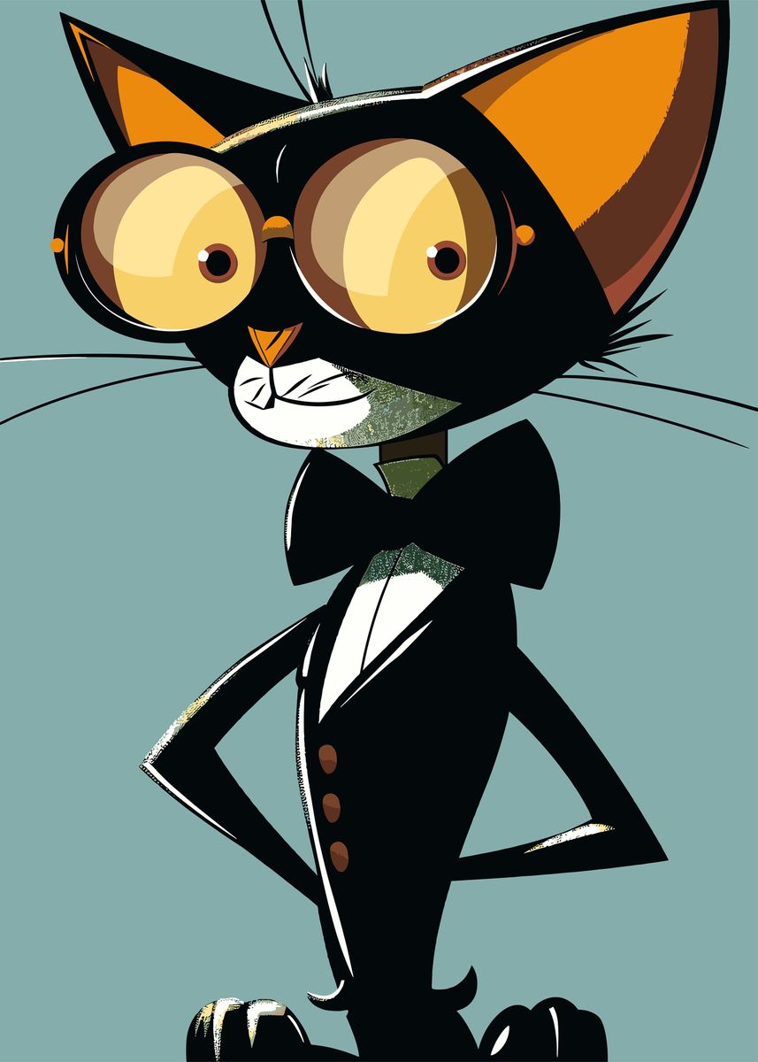 'Cat Caricature' Poster, picture, metal print, paint by Lucky Star ...