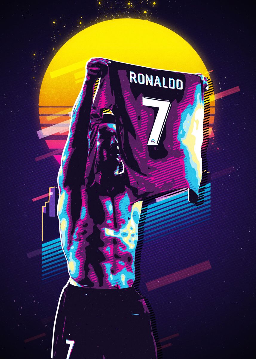 'soccer player retro' Poster, picture, metal print, paint by Tran Duc ...