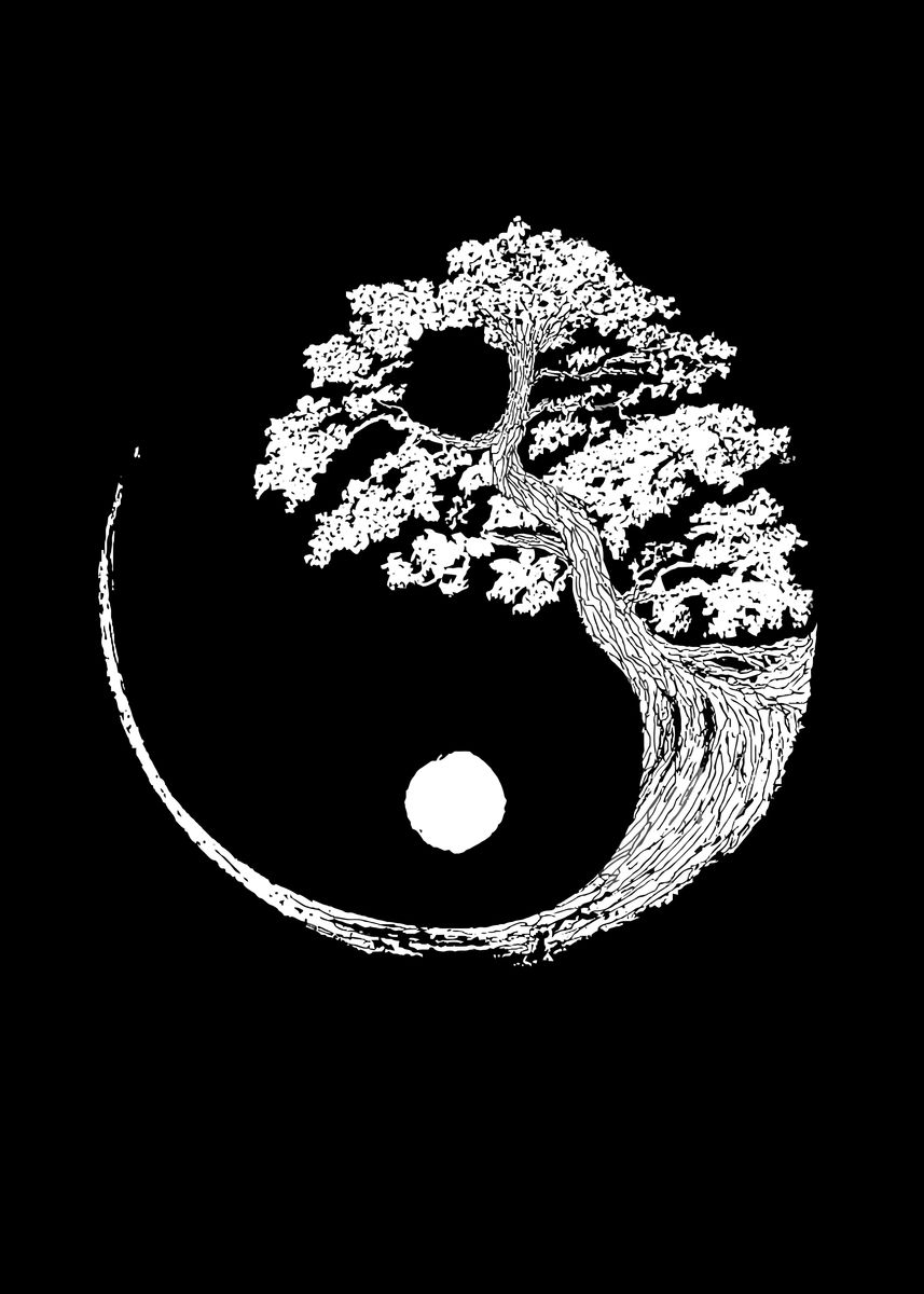 'Moon Black and White Aisa' Poster, picture, metal print, paint by ...