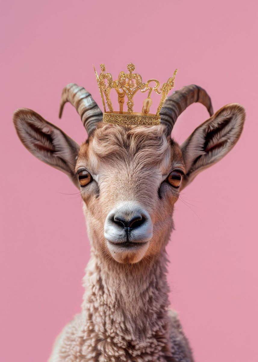 'Goat Pastel Crown' Poster, picture, metal print, paint by Morgan Yon ...