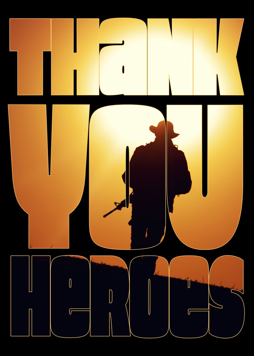 'Thank you Heroes' Poster, picture, metal print, paint by ...