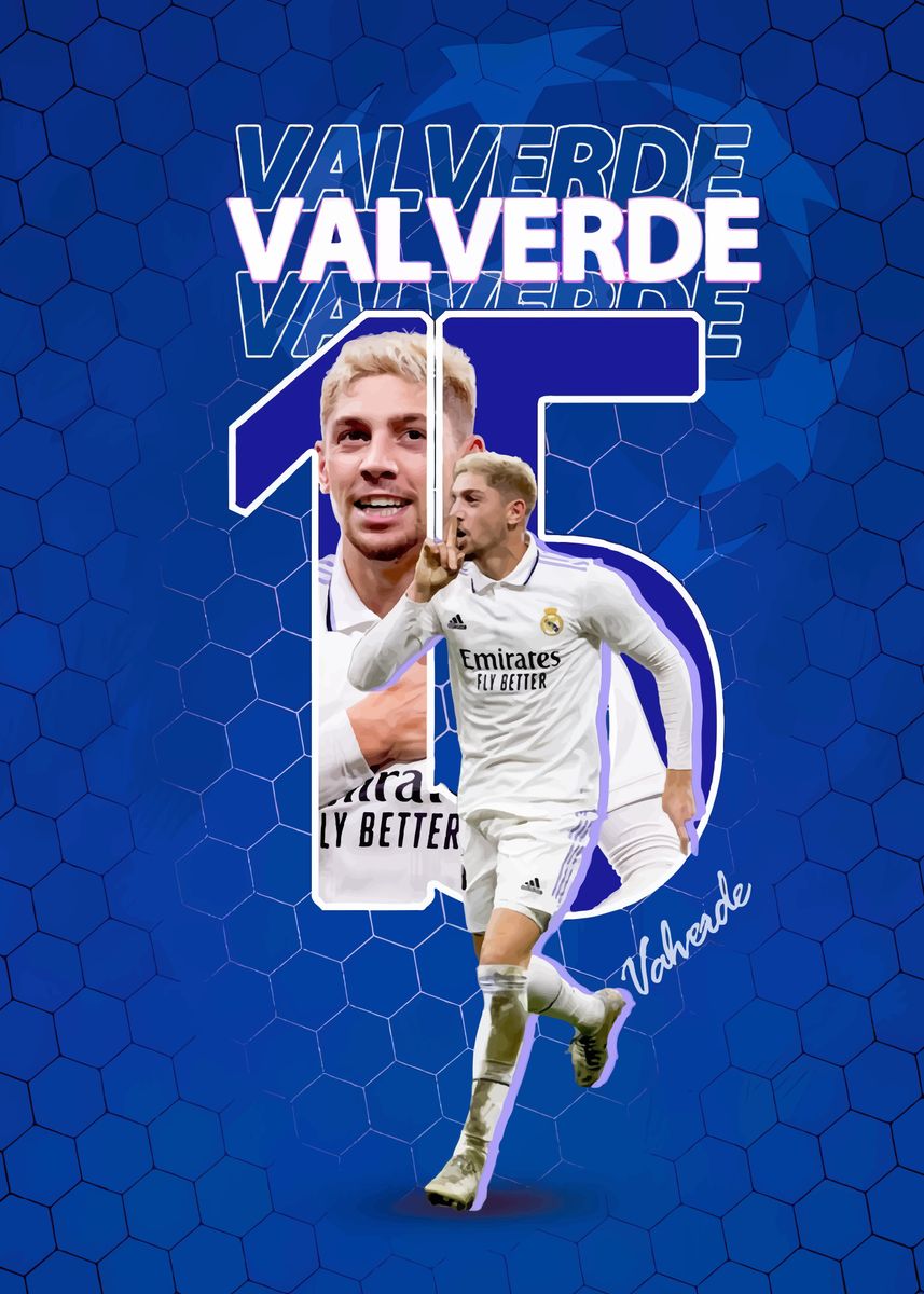 'Federico Valverde' Poster, picture, metal print, paint by Zeds | Displate