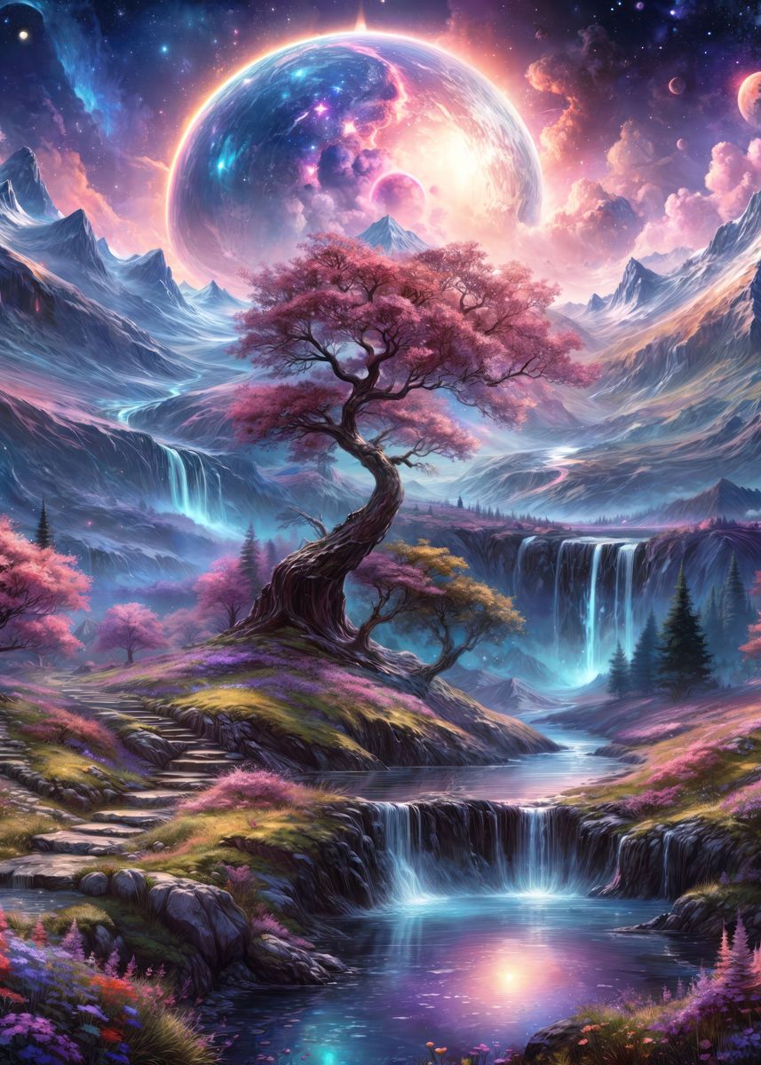 'Colorful landscape' Poster, picture, metal print, paint by Below ...