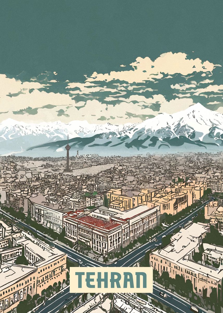 'Tehran' Poster, picture, metal print, paint by Bo Kev | Displate