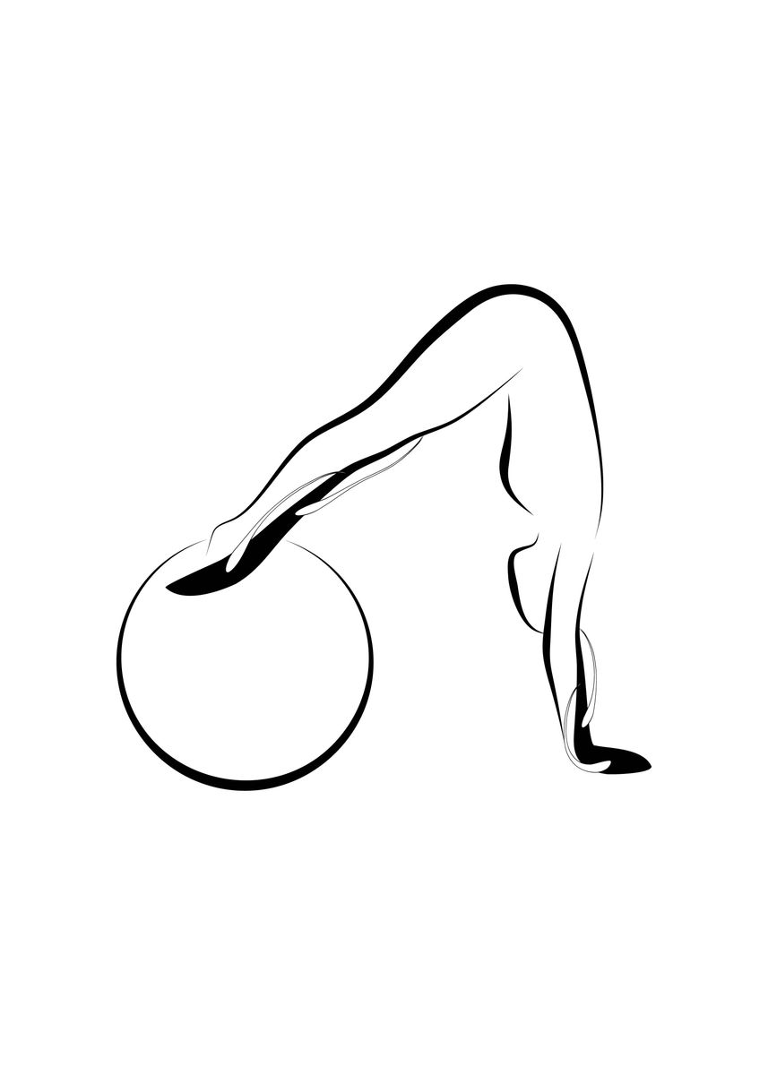 'Pilates pose with ball' Poster, picture, metal print, paint by Sasha ...