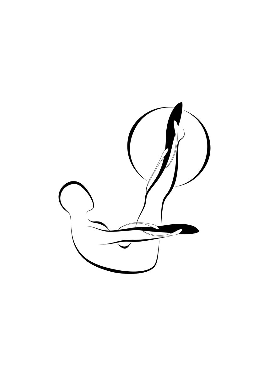 'Pilates pose with ball' Poster, picture, metal print, paint by Sasha ...