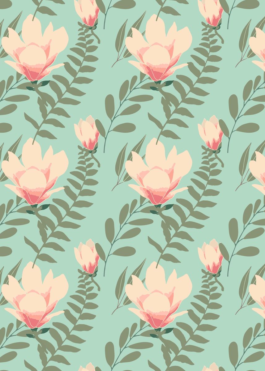 'Magnolia Garden' Poster, picture, metal print, paint by Luluine Studio ...