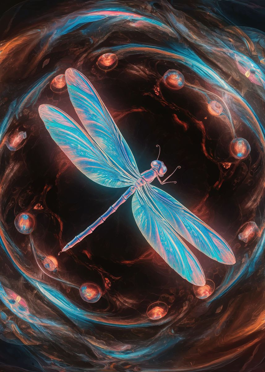 'Galaxy Dragonfly' Poster, picture, metal print, paint by Peter Parker ...