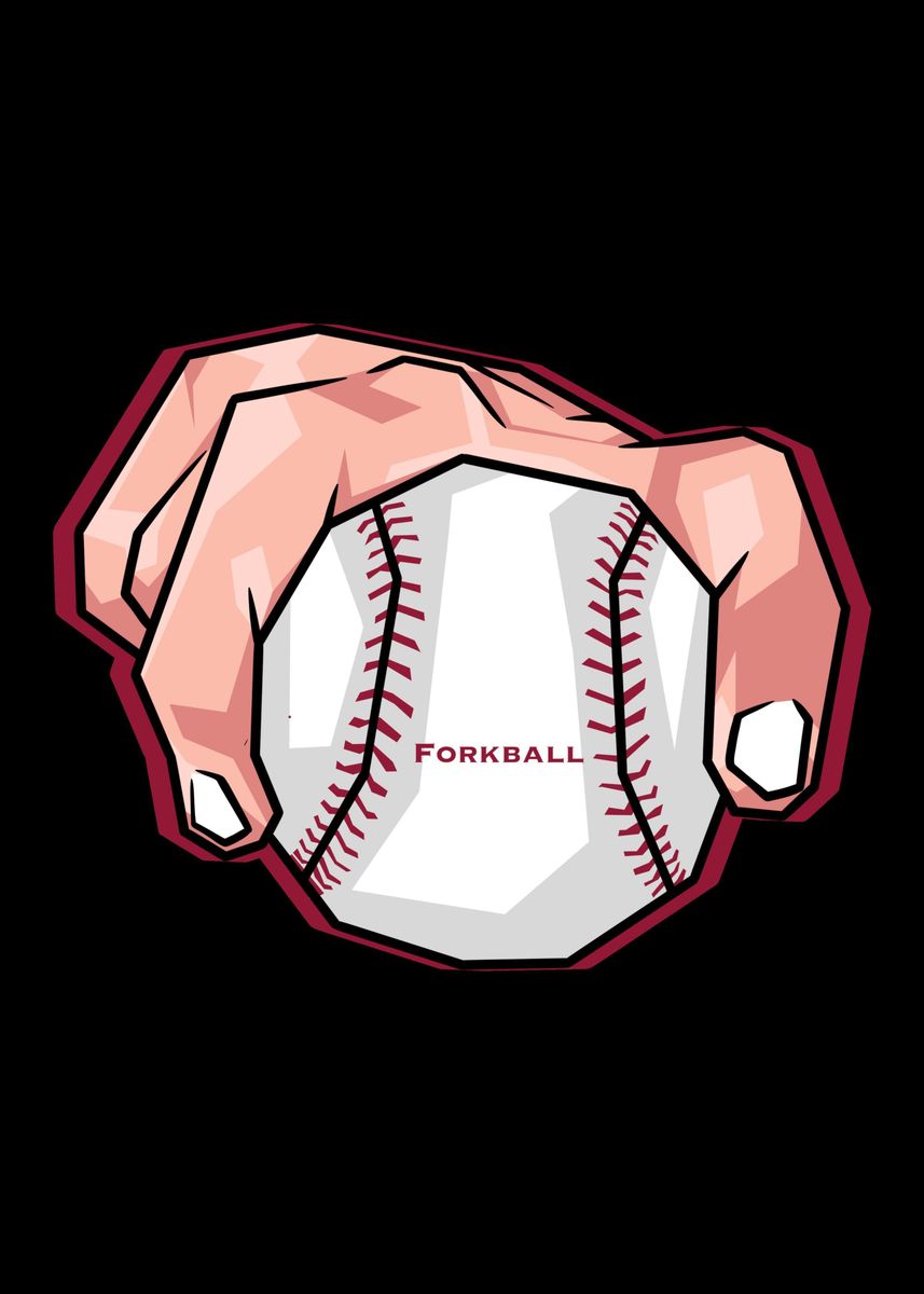 'Forkball baseball pitch' Poster, picture, metal print, paint by Imad ...