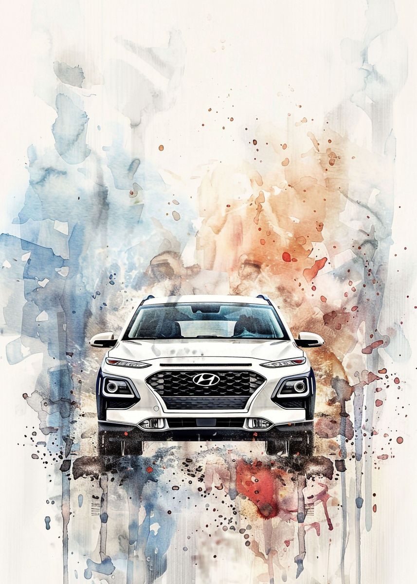 'Auto Hyundai KonN' Poster, picture, metal print, paint by Zaina Stokes ...