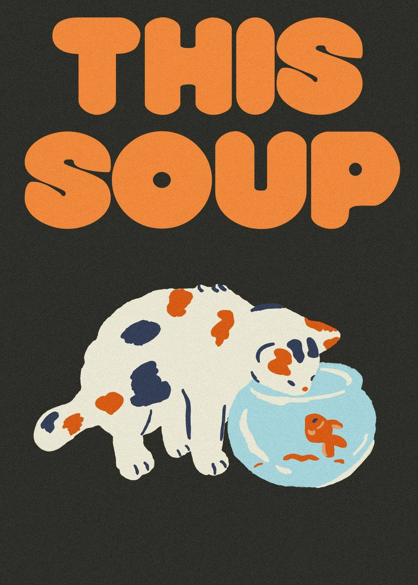 'Cute Cat With Fishbowl' Poster, picture, metal print, paint by Zoe ...