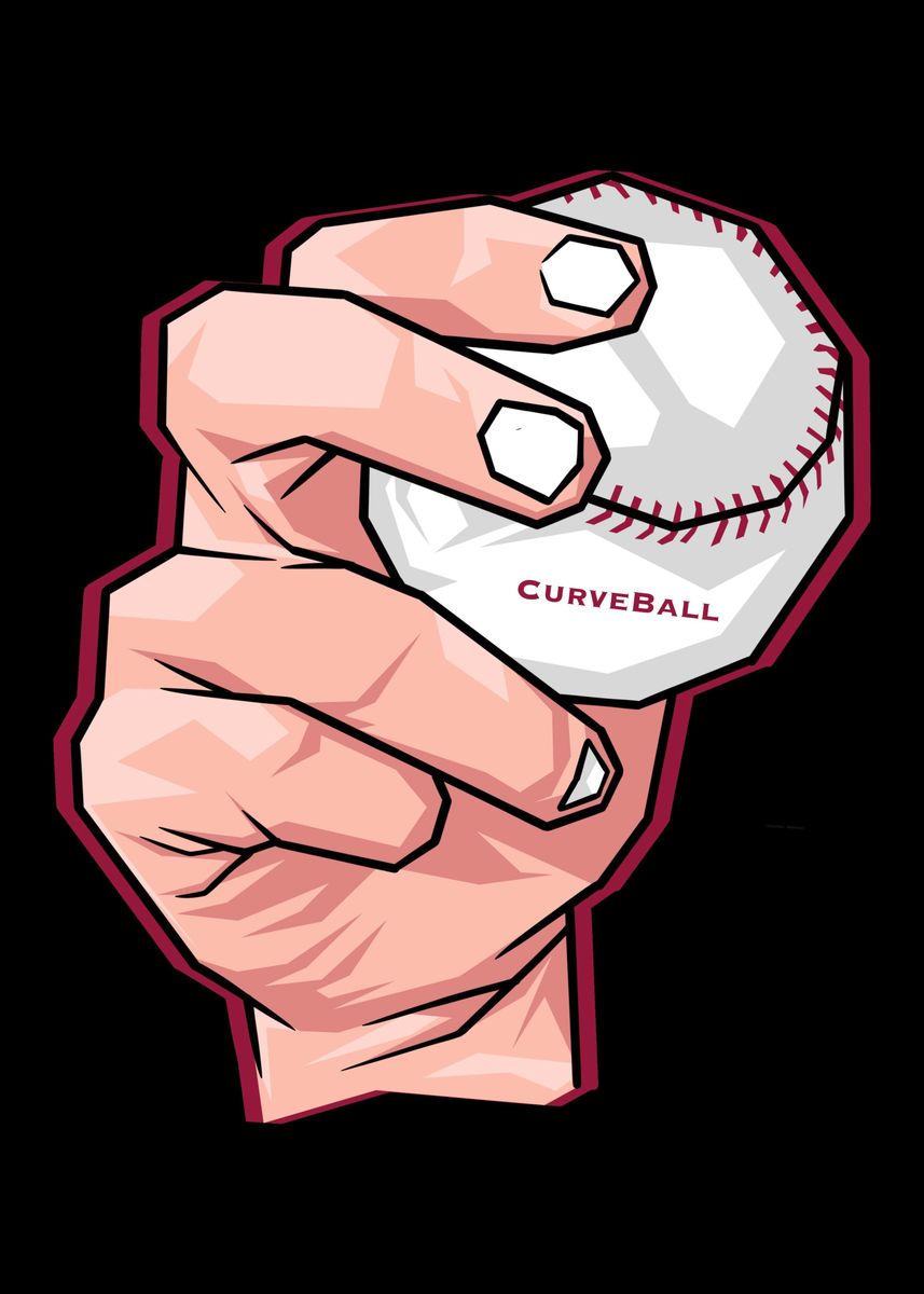 'Curveball pitch grip ' Poster, picture, metal print, paint by Imad ...