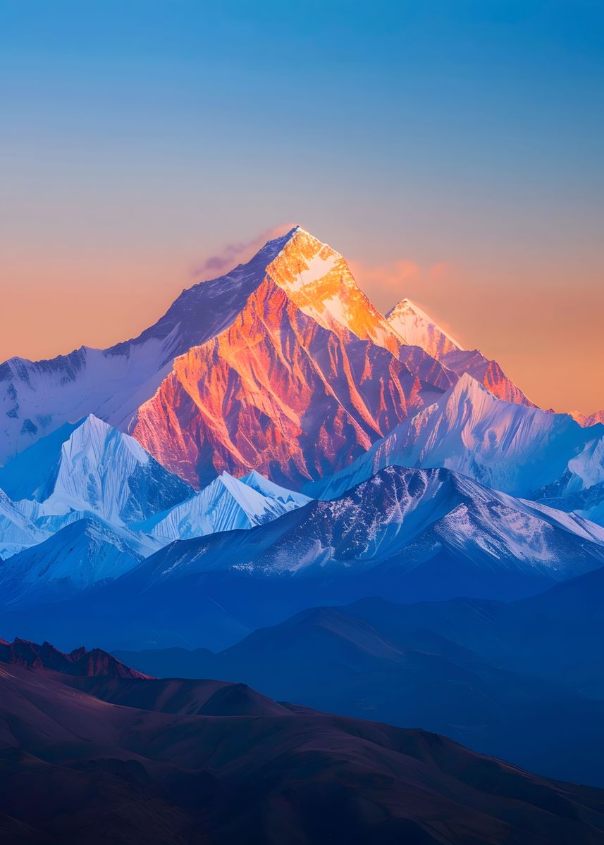 'Colorful Everest' Poster, picture, metal print, paint by Vendzi | Displate