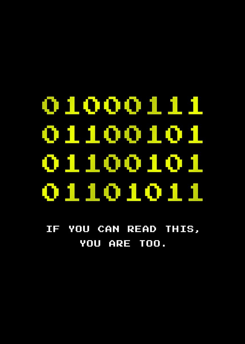 'Gaming Room Nerd Binary' Poster, picture, metal print, paint by Team ...