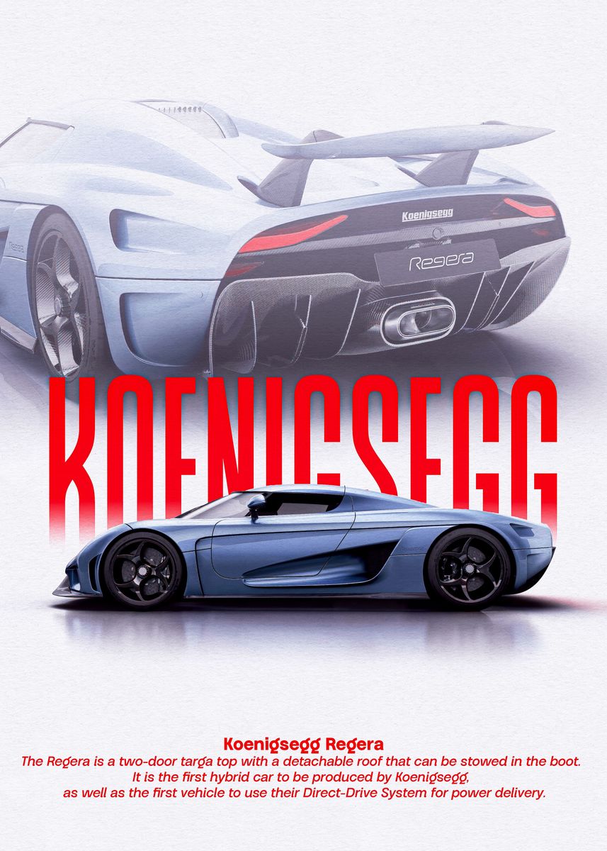'Koenigsegg Regera' Poster, picture, metal print, paint by Lee Rocks ...