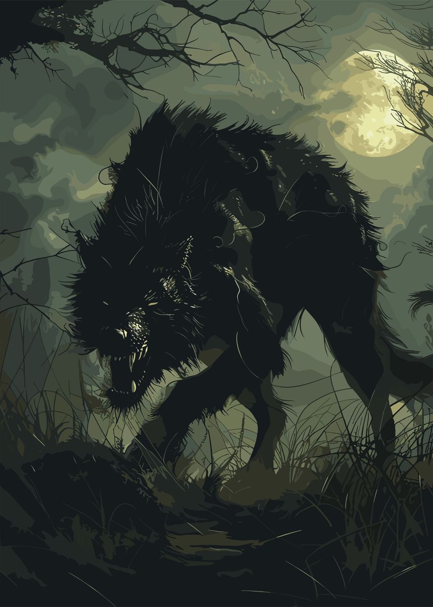 'Wolf Horror' Poster, picture, metal print, paint by Gomes Leonard ...