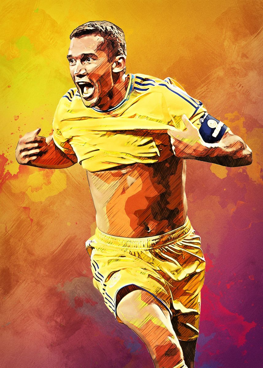 'Andriy Shevchenko ' Poster, picture, metal print, paint by HildaWarren ...