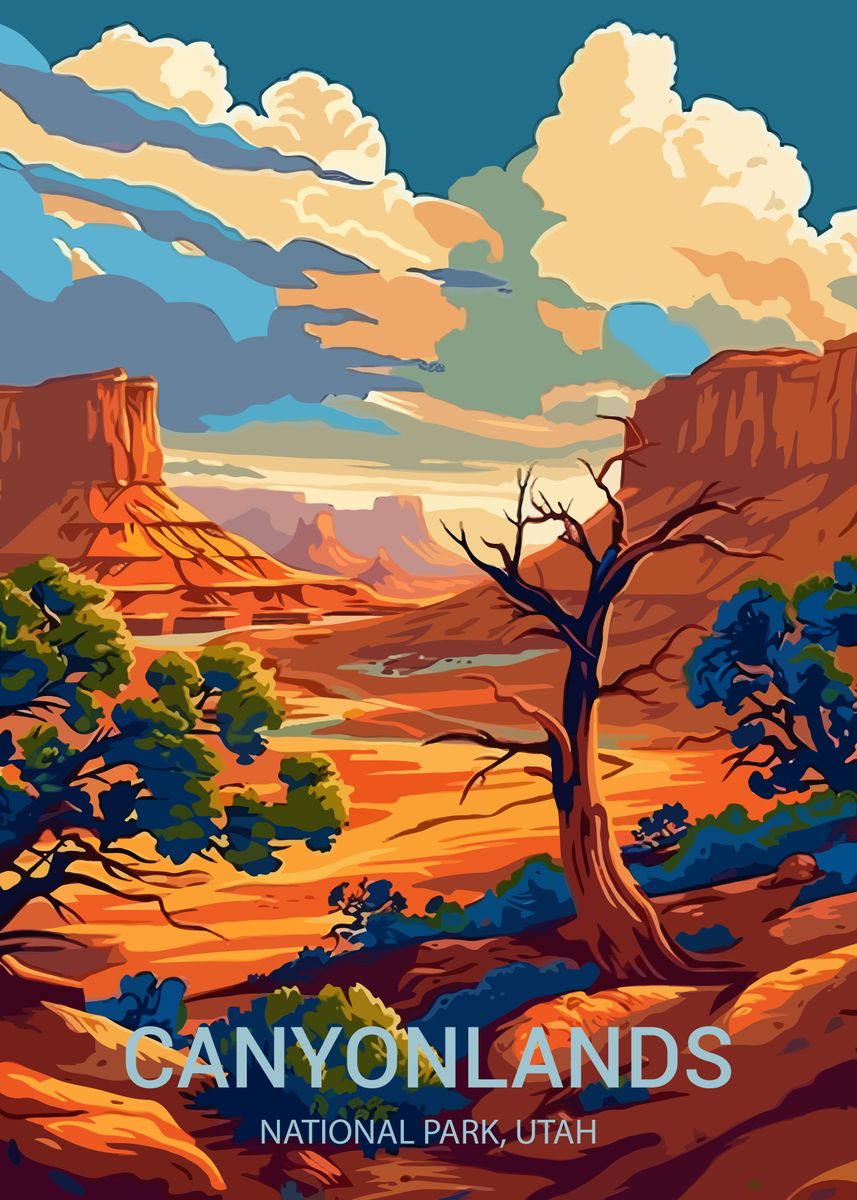 'Canyonlands National Park' Poster, picture, metal print, paint by Sam Kal | Displate