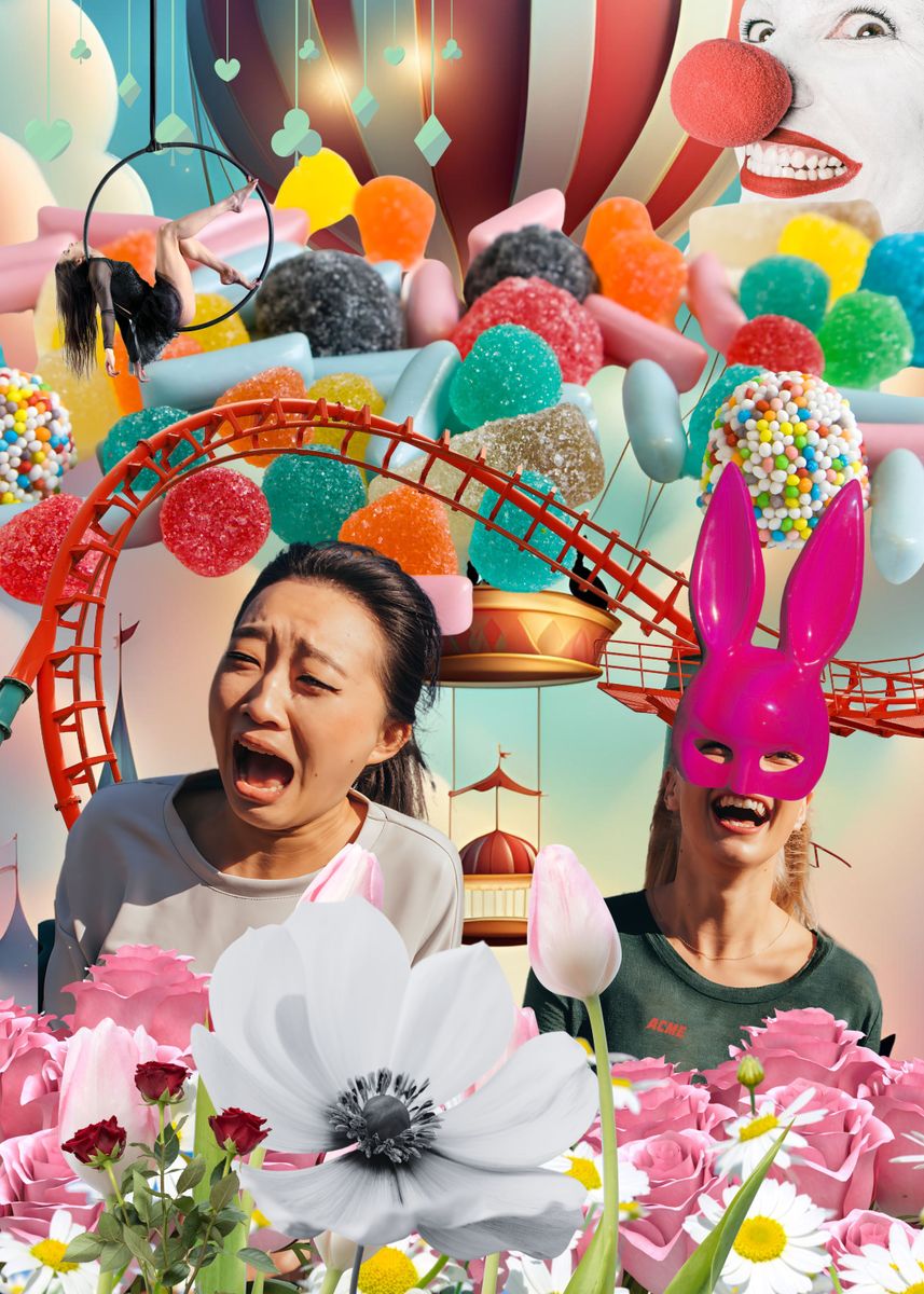 'Pink Bunny' Poster, picture, metal print, paint by Warren Wayne | Displate