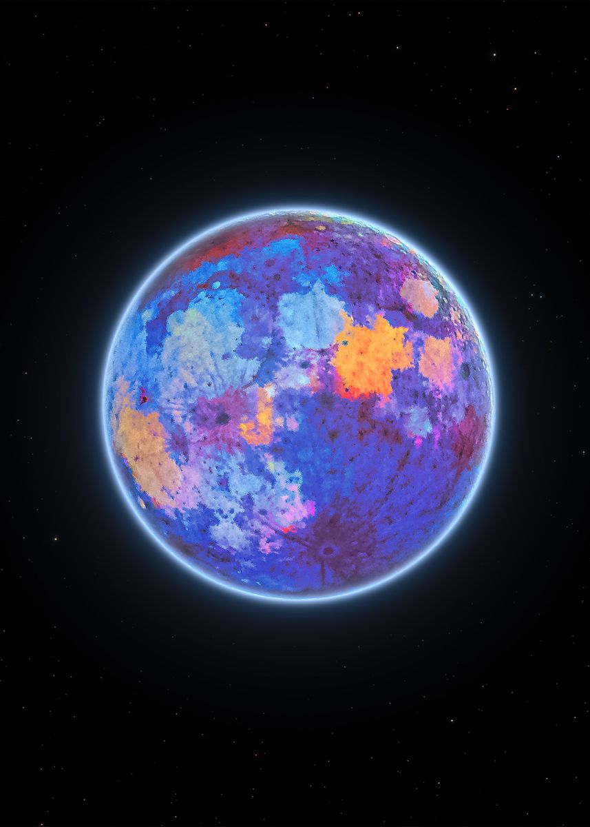 'Moon with inverted colors' Poster, picture, metal print, paint by Ika ...