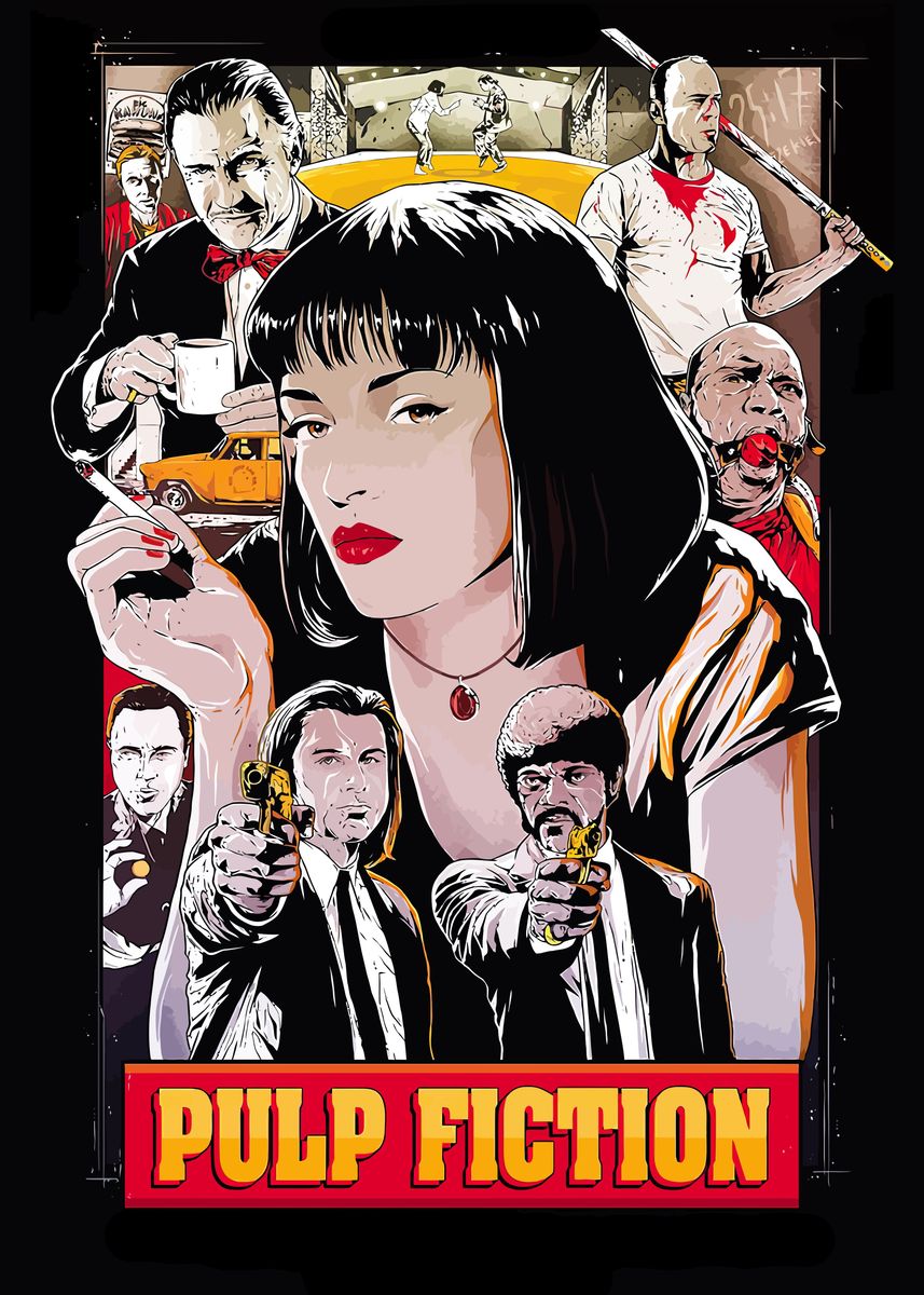 'Pulp Fiction' Poster, picture, metal print, paint by Thomas | Displate