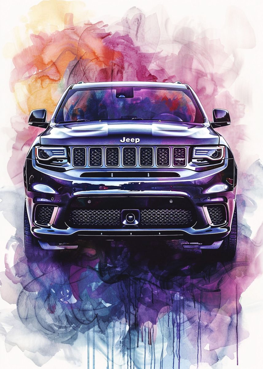 'Paper Jeep Grand Cherokee ' Poster, picture, metal print, paint by ...