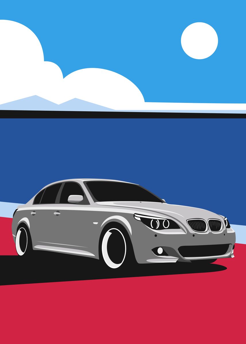 'BMW E60' Poster, picture, metal print, paint by Muezzahero | Displate