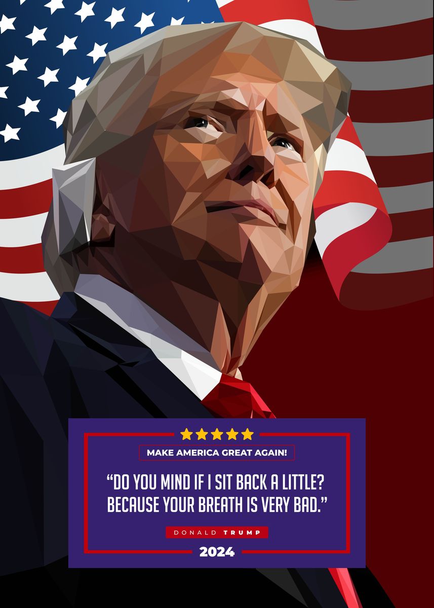 'trump' Poster, picture, metal print, paint by Lowpoly Posters | Displate