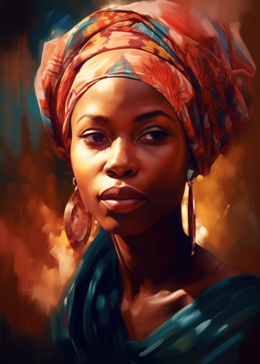 'Vibrant African Portrait' Poster, picture, metal print, paint by ...