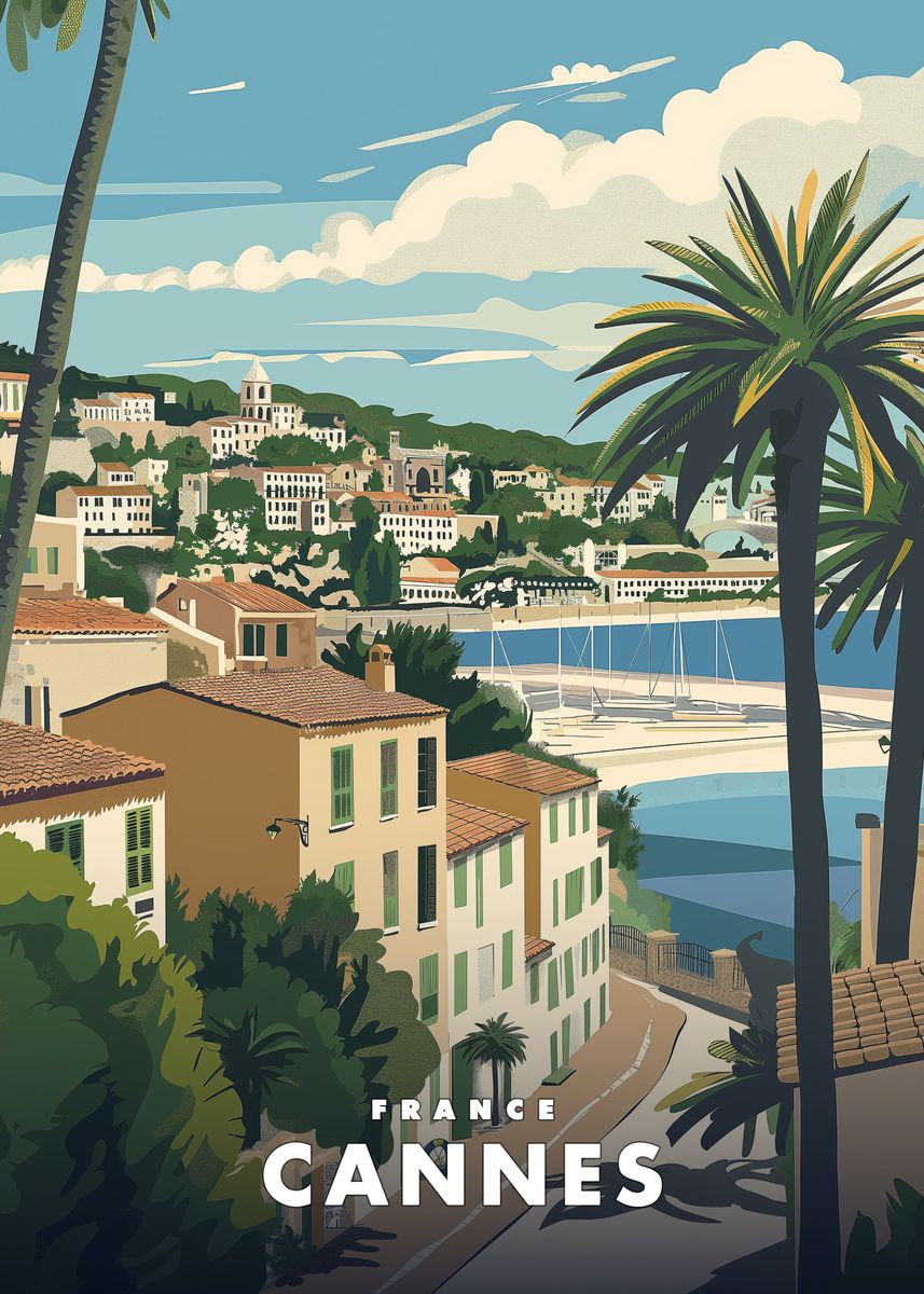 'Cannes France' Poster, picture, metal print, paint by Pitch ...