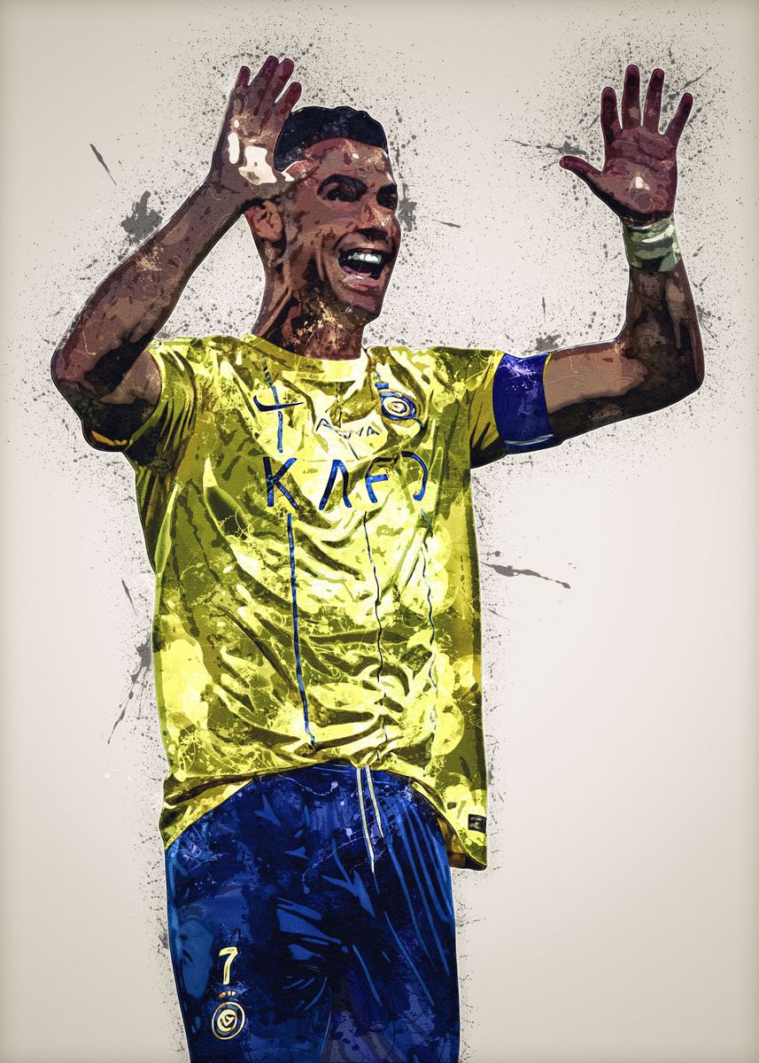 'Splatter Ronaldo' Poster, picture, metal print, paint by ...