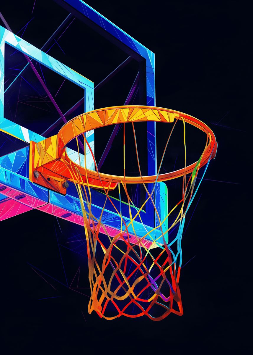 'Basketball Hoop ' Poster, picture, metal print, paint by Mus Mius ...